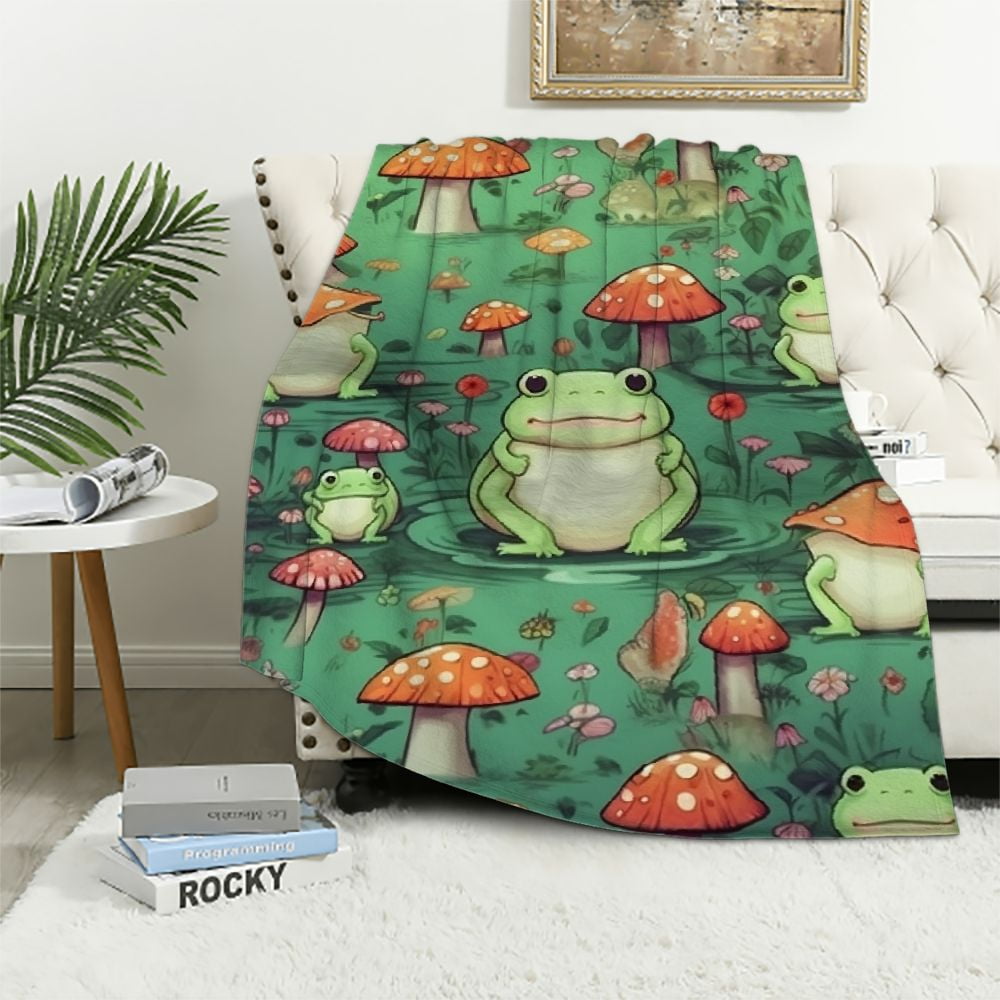 ONETECH Frog Blanket, Cute Frog Blankets, Gift for Girls Frog Lover ...