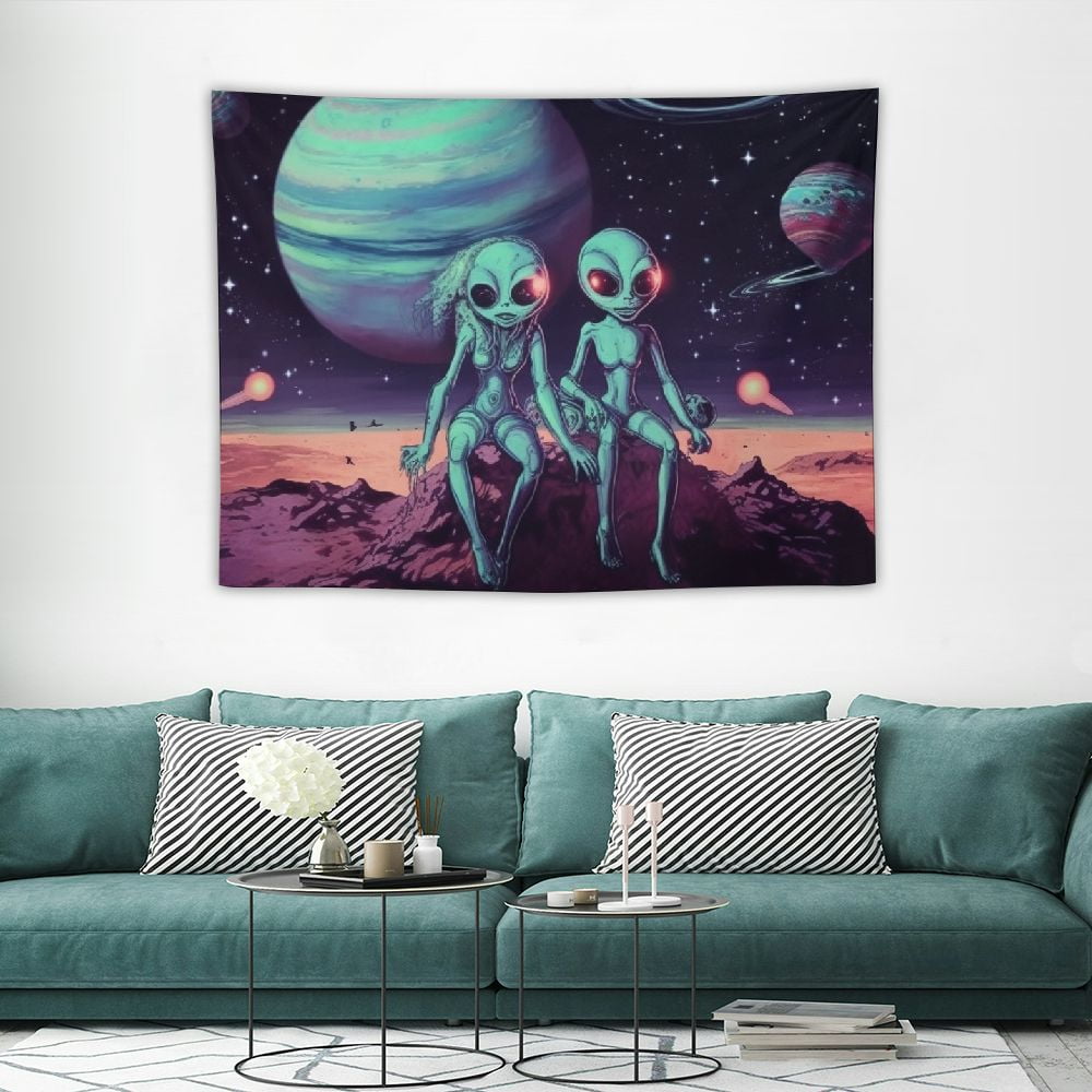 ONETECH Funny Alien Tapestry for Bedroom, Cool Alien Tapestries ...