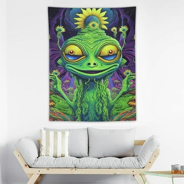 TWINNIS Blacklight Mushroom Tapestry Wall Tapestry Monster Tapestry ...