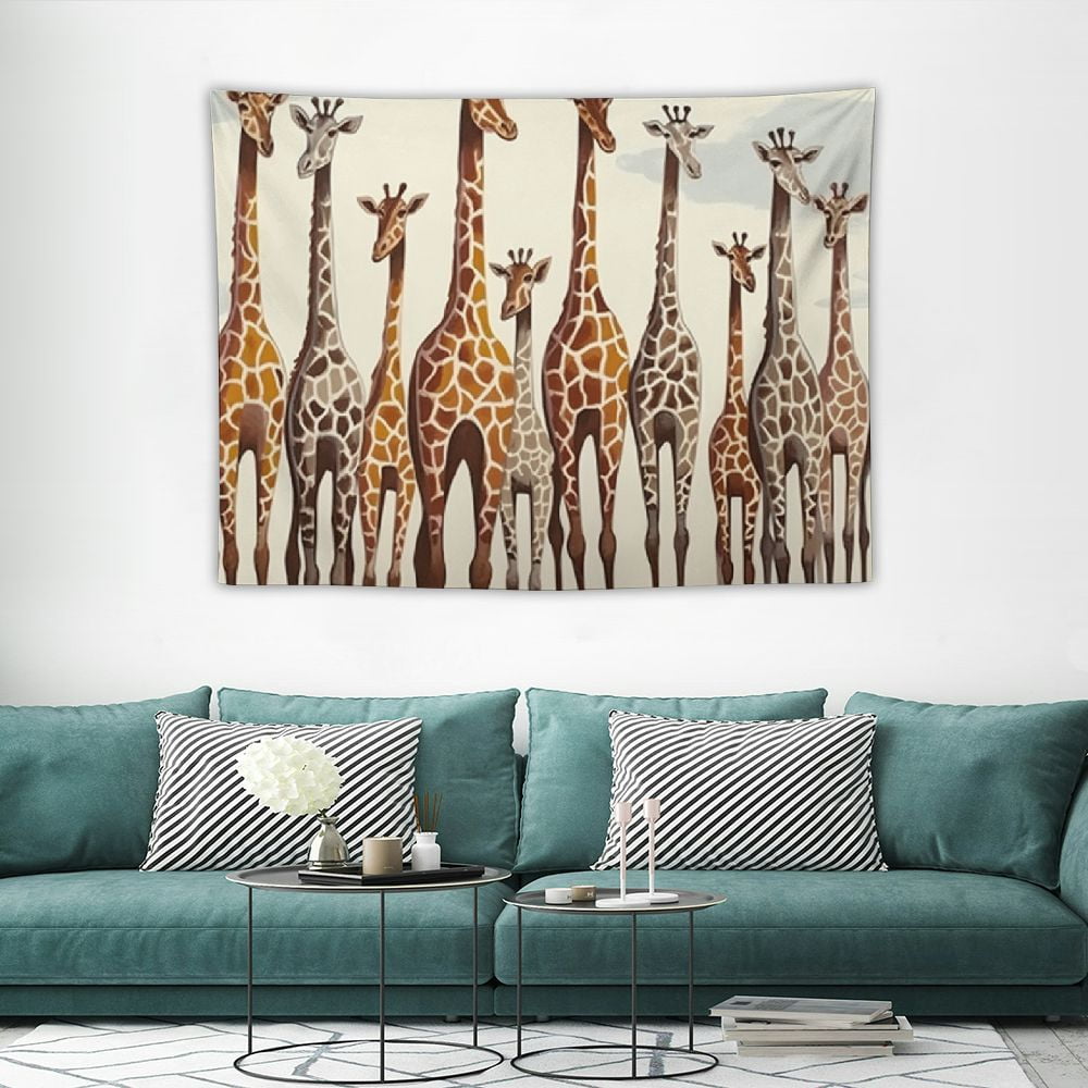 ONETECH Funny Giraffe Family Tapestries Large Wall Hanging Cute African ...