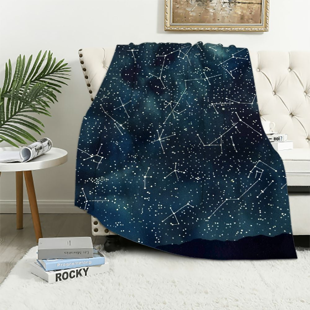 ONETECH Galaxy Sherpa Blanket Starry Sky Constellation Throw Blanket ...