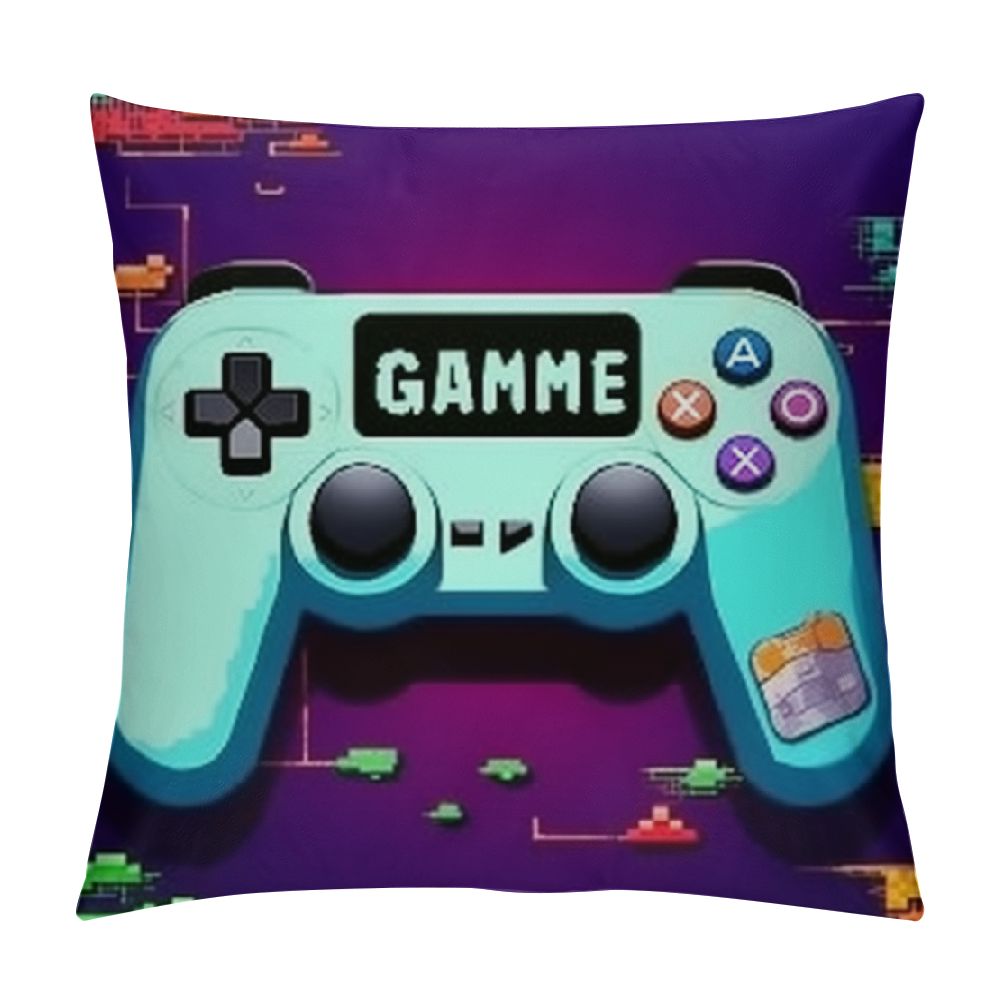 ONETECH Gamer Game Controller Square Throw Pillow Video Games Case ...