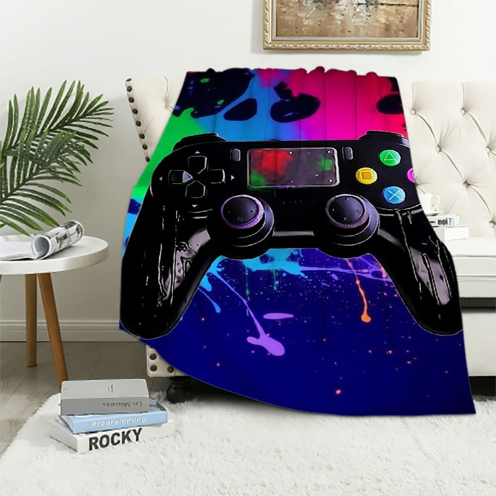 ONETECH Gamer Throw Blanket for Bed Sofa Couch,Game Gamepad Flannel ...