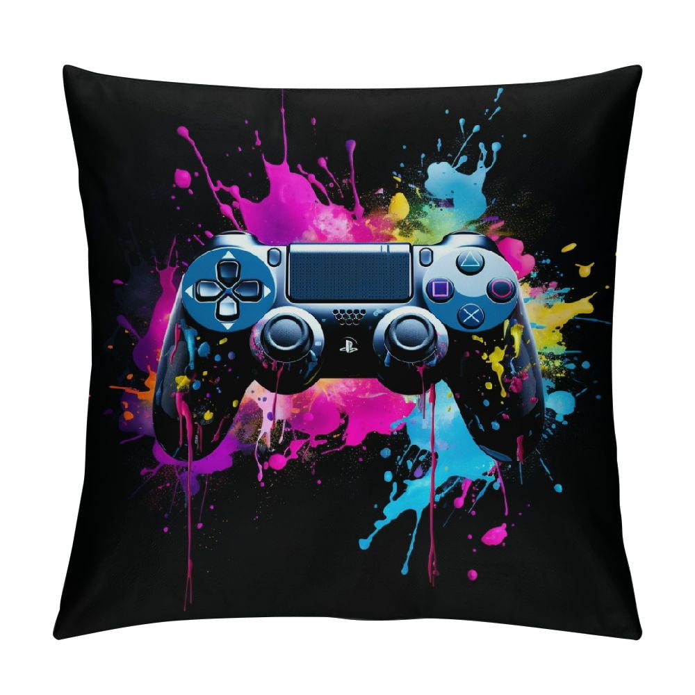 ONETECH Gaming Pillow Cover Game Controller Throw Pillows Gamer Gifts ...