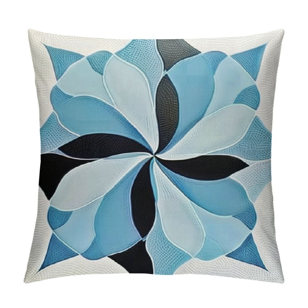 FUMJ Geometry Throw Pillow Covers ,Black and Curry Pale Blue Triangles ...