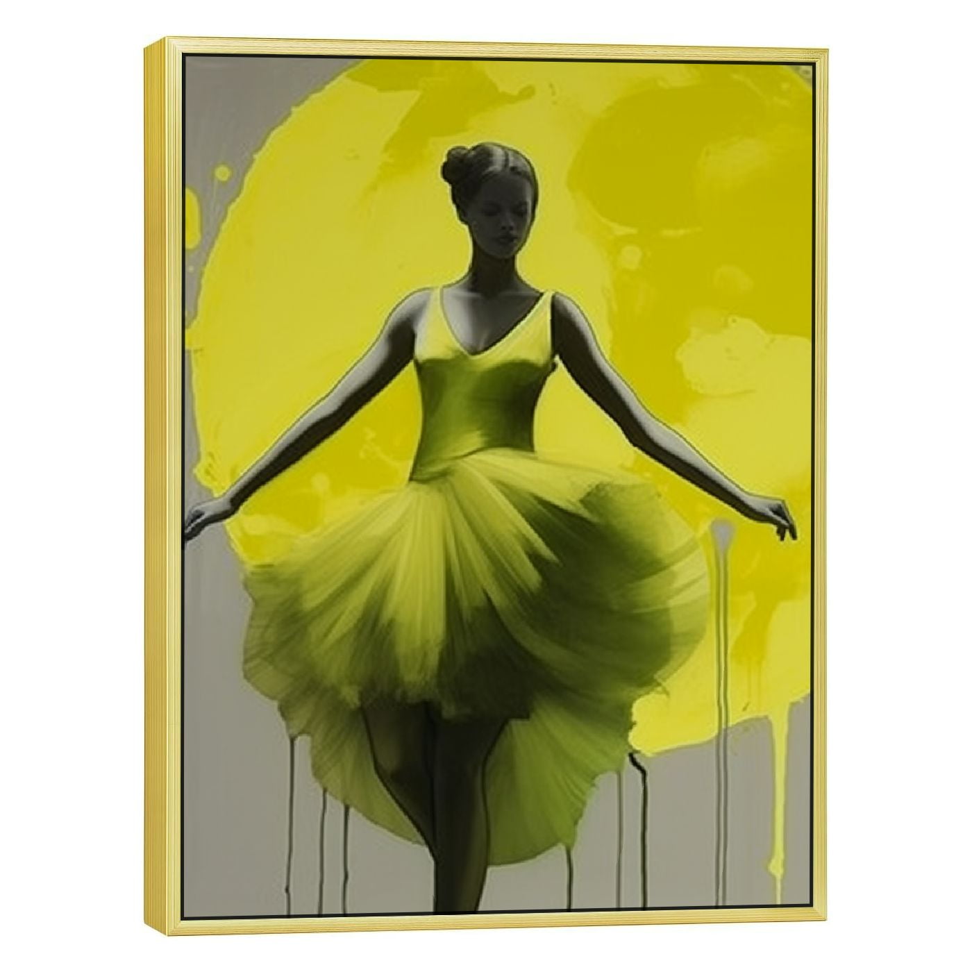 ONETECH Girl Dance Canvas Wall Art - Abstract Ballerina Dancer ...