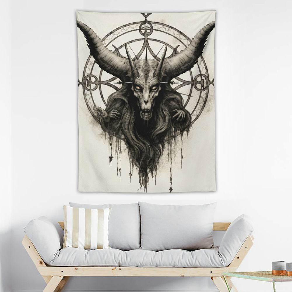 ONETECH Gothic Devil Demon Tapestry Wall Hanging, Tarot Card Witch ...