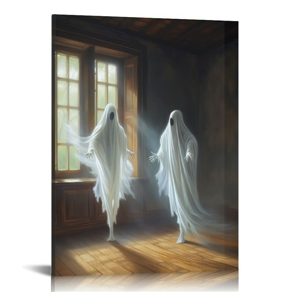 ONETECH Gothic Vintage Picture Ghost in the Window Canvas Wall Art Cute ...