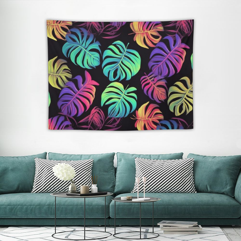 ONETECH Gradient Palm Leaf Tapestry Wall Hanging Tapestries Happy ...