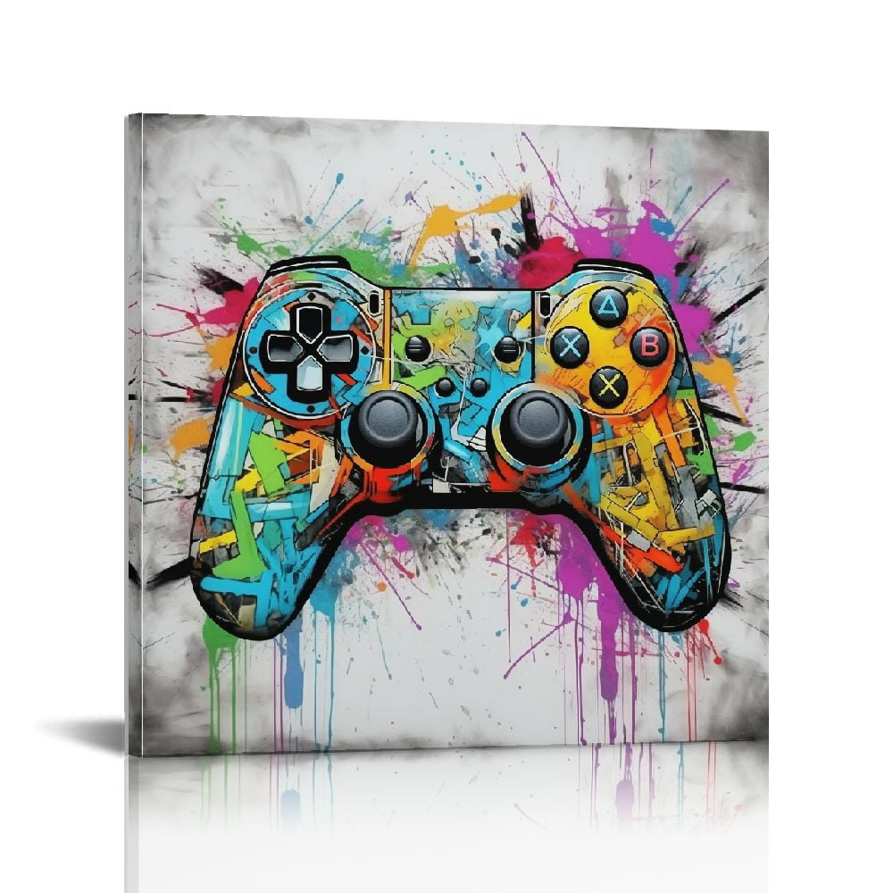 ONETECH Graffiti Wall Art Gamepad Painting Banksy Canvas Wall Art Pop ...