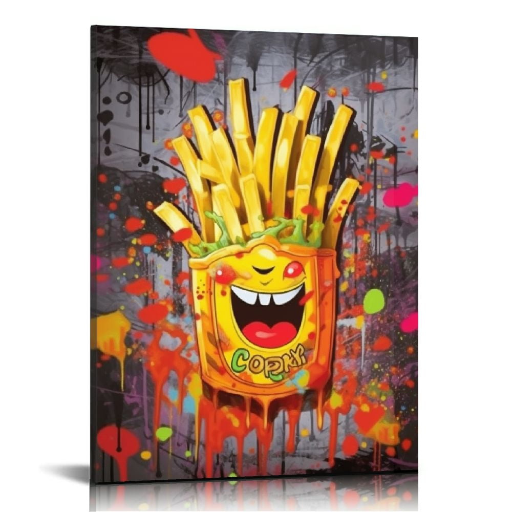 ONETECH Graffiti Wall Art for Kitchen, Modern Banksy Canvas Print ...