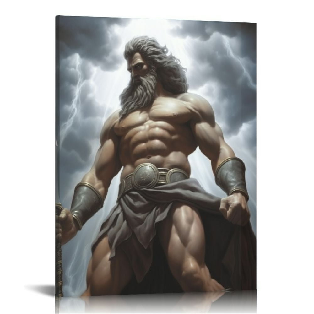 ONETECH Greek Mythology Poster Zeus God Of Thunder Canvas Wall Art ...