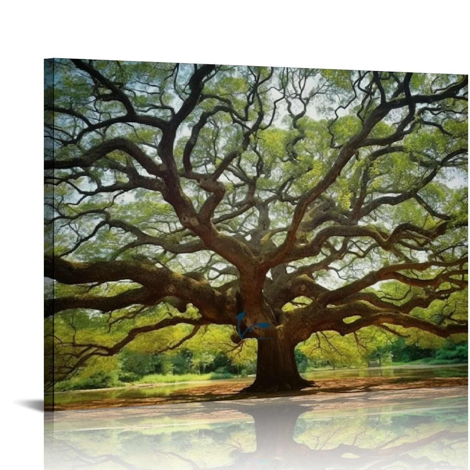ONETECH Green Big Tree Canvas Wall Art -Large Nature Tree Art Wall ...