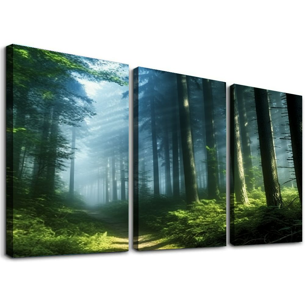 ONETECH Green Forest Canvas Wall Art Living Room Wall Decor Large ...