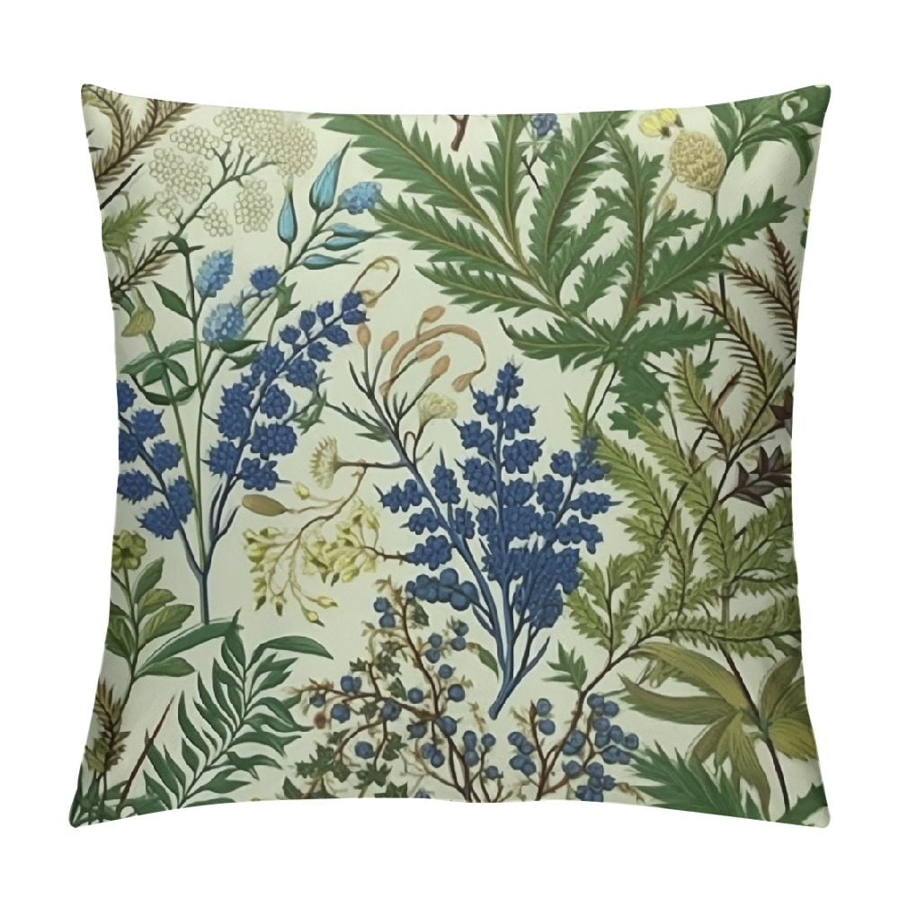Onetech Green Plant Throw Pillow Covers Sage Green Botanical Leaf