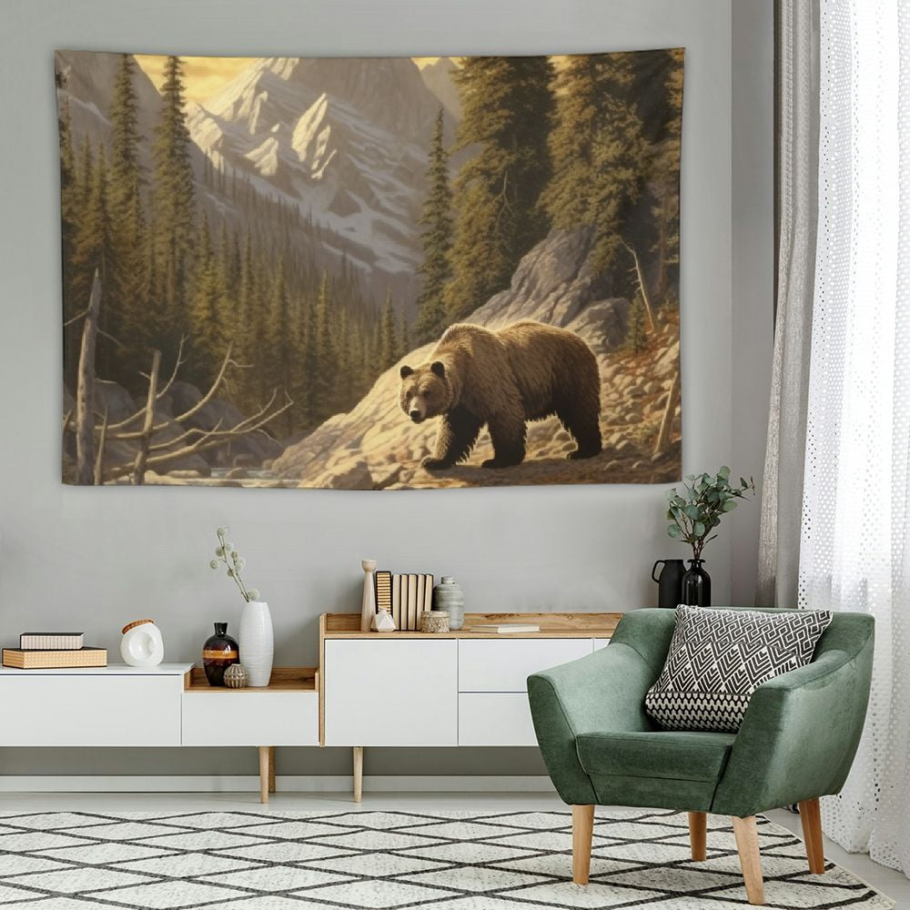 ONETECH Grizzly Bear Tapestry Animal Wilderness Brook Canyon Forest ...