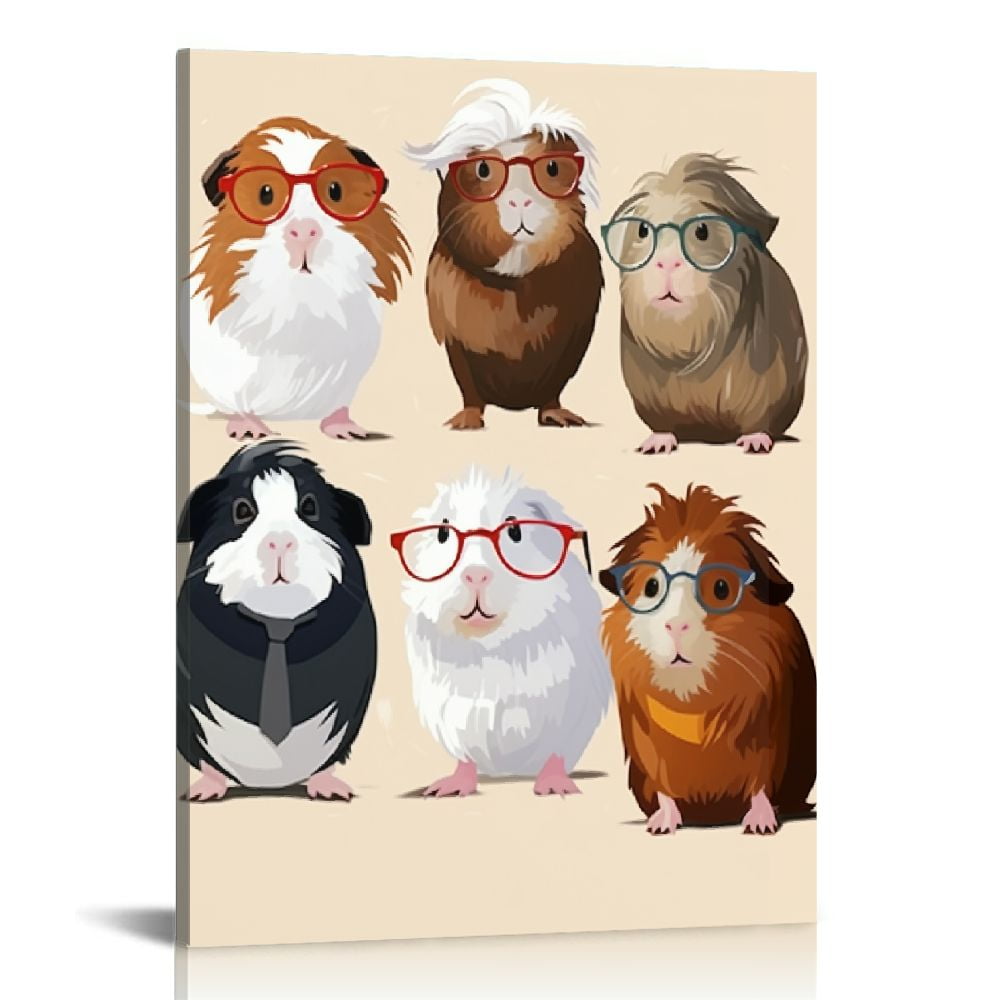 ONETECH Guinea Pig Canvas Wall Art Nursery Animal Pictures Cartoon ...