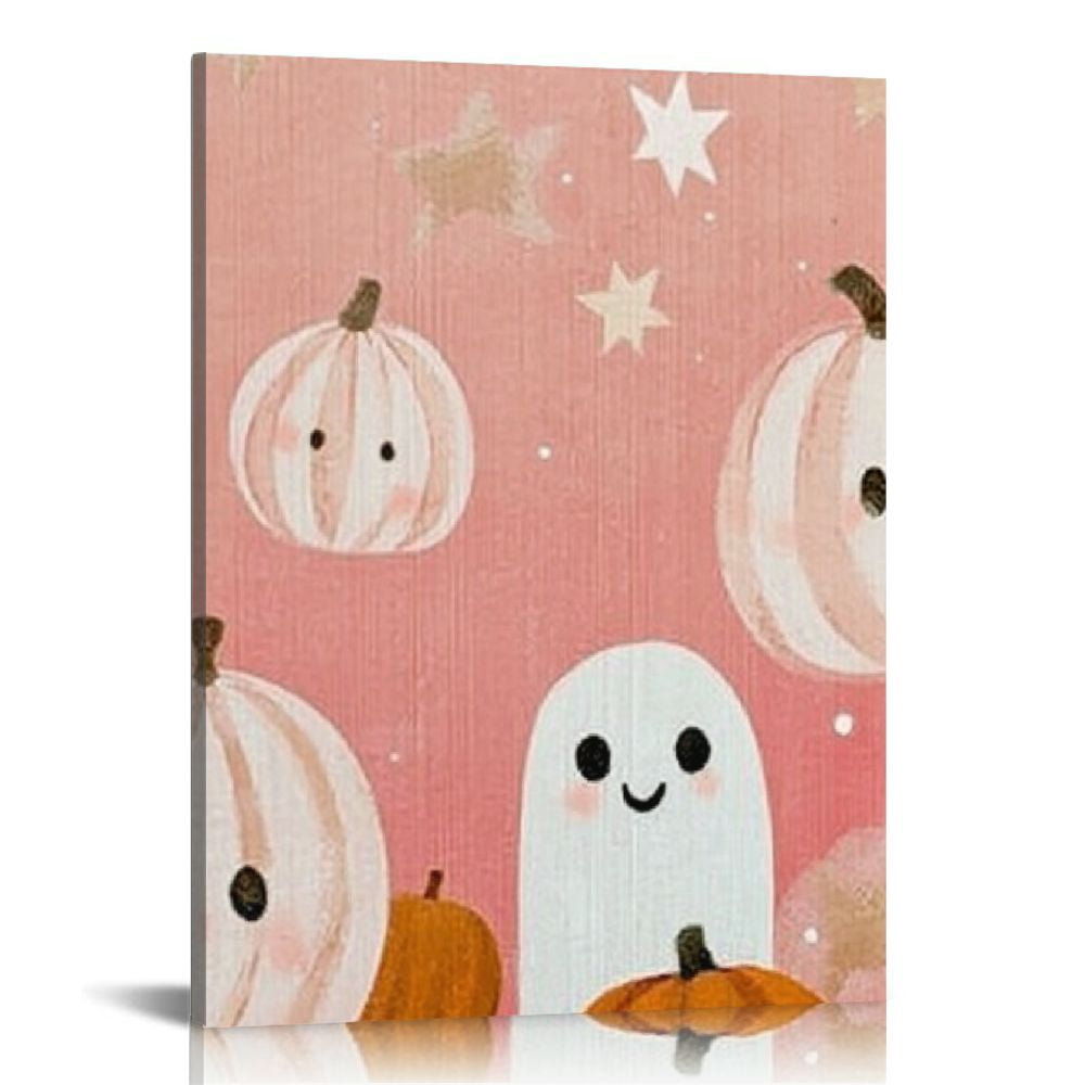 ONETECH Halloween Theme Canvas Wall Art for Living Room Bedroom Pink ...
