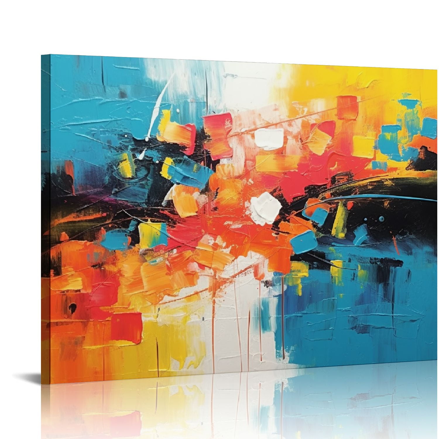 ONETECH Hand Painted Abstract Oil Painting on Canvas Modern Wall Art ...