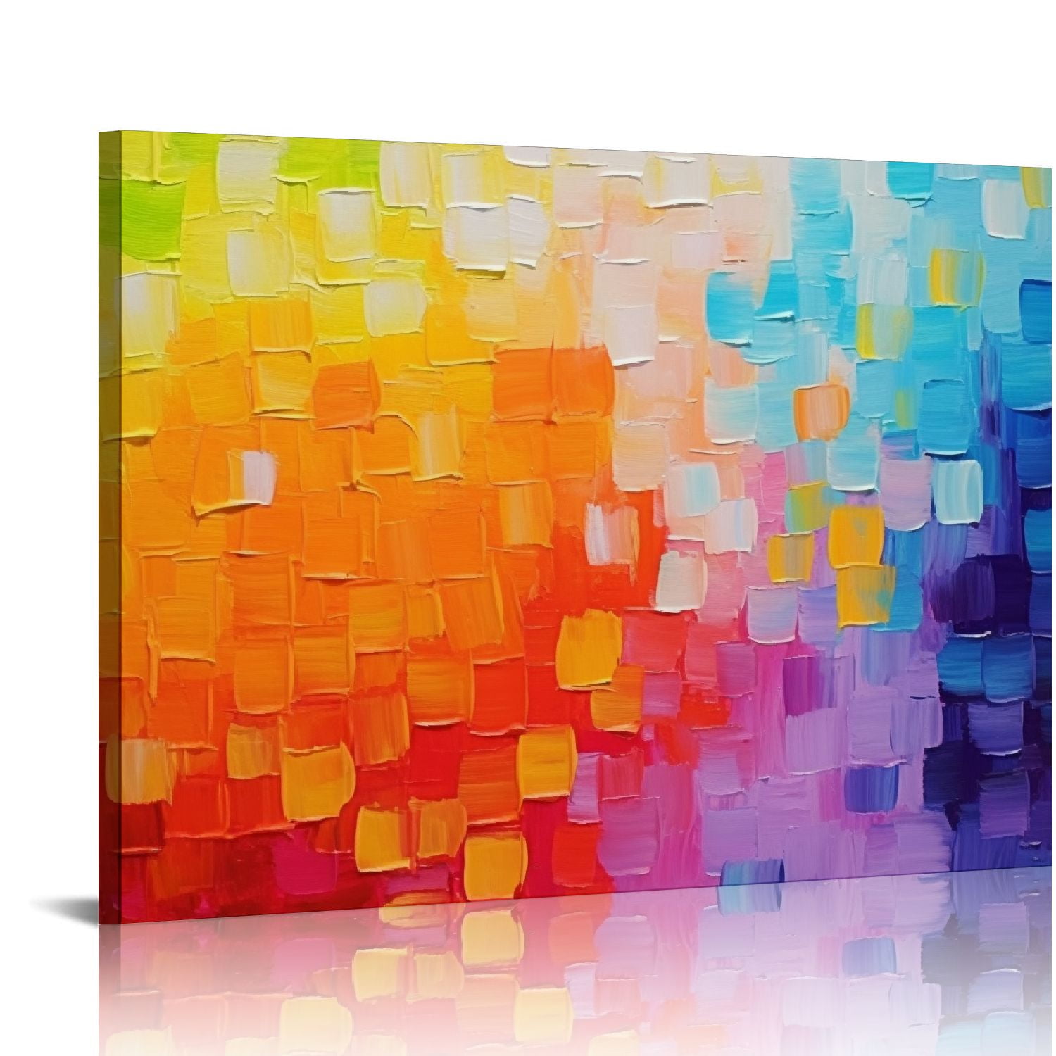 ONETECH Hand Painted Texture Oil Painting on Canvas Abstract Wall Art ...