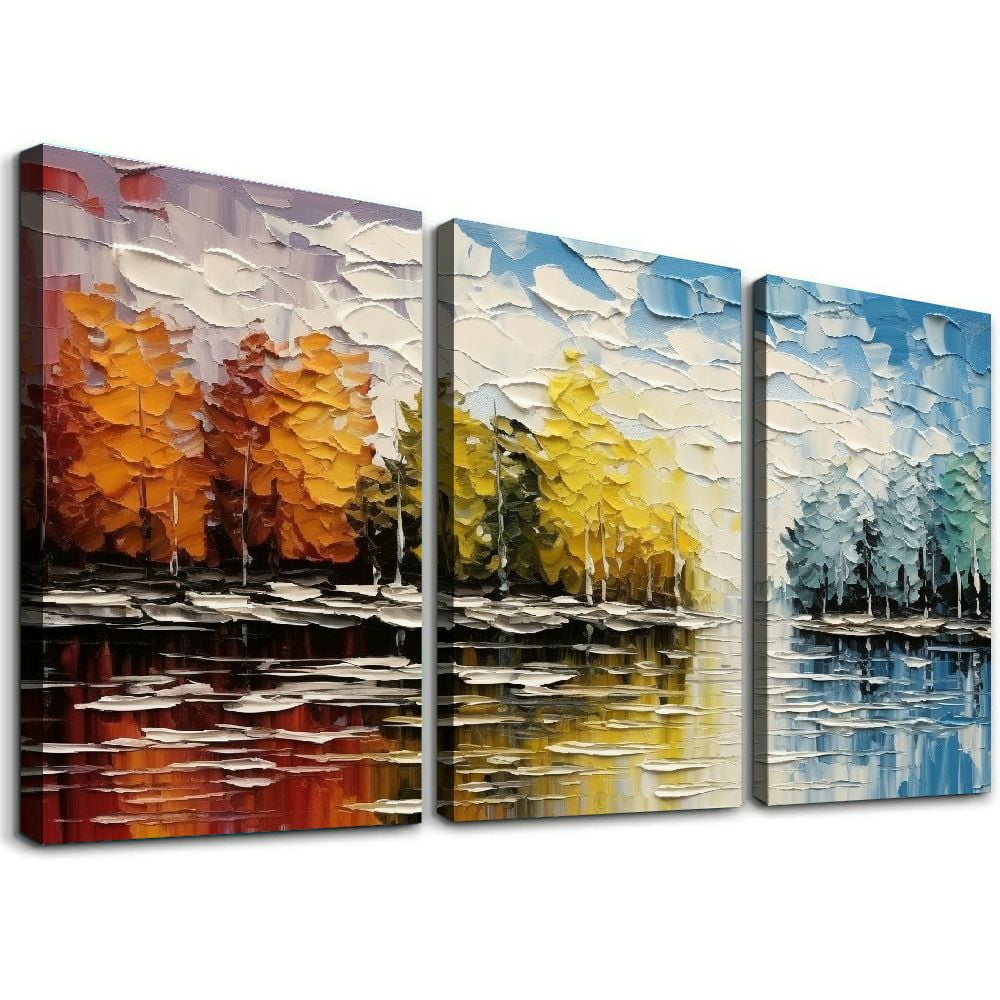 ONETECH Hand Painted Textured 3D Oil Painting on Canvas Large Wall Art ...