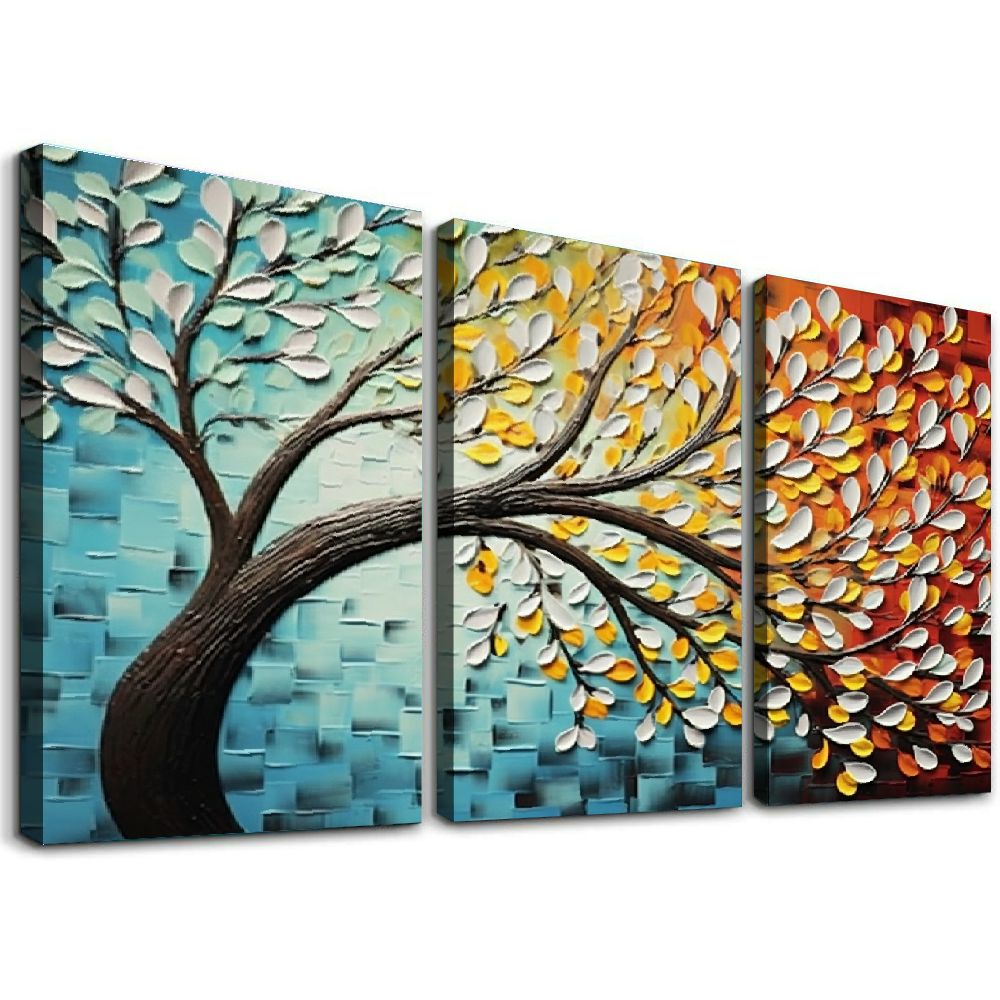 ONETECH Hand-painted Contemporary art Oil Painting Canvas Flower tree ...
