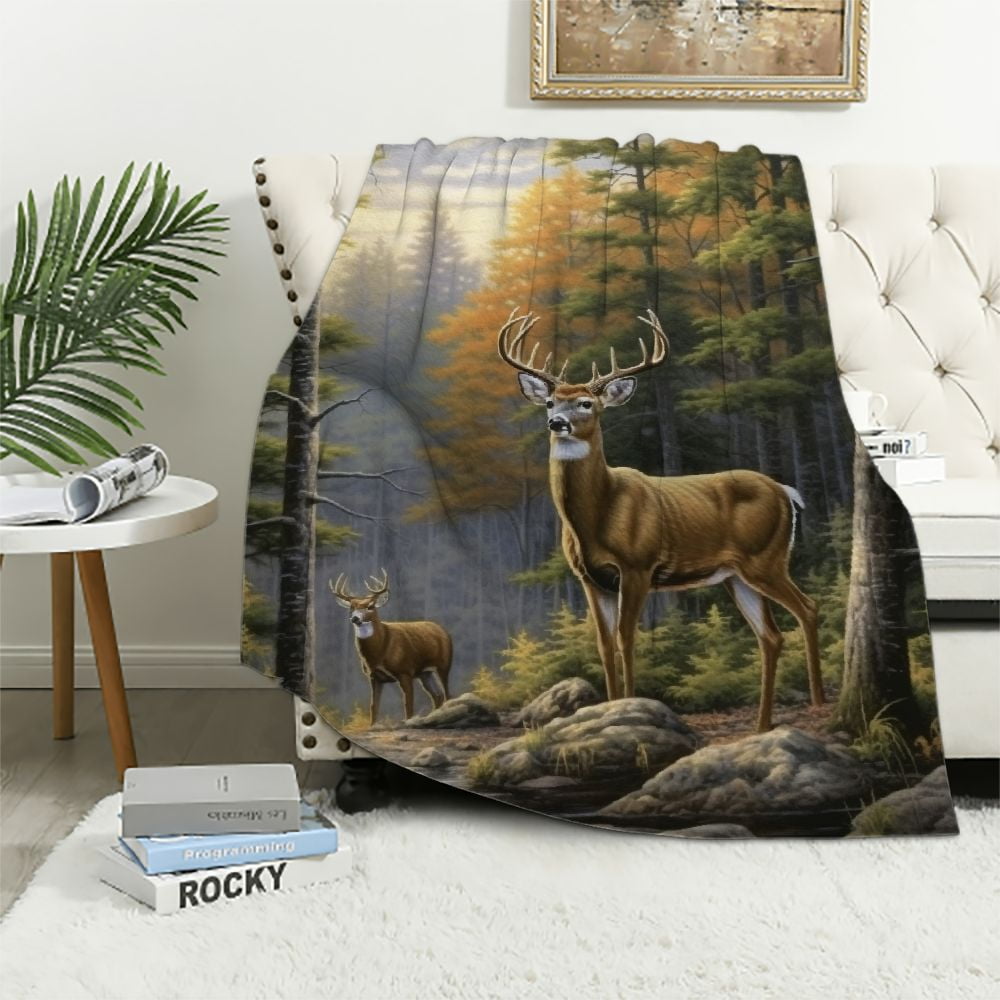 ONETECH Hautman Brothers Wildlife Art Woven Tapestry Throw Blanket ...
