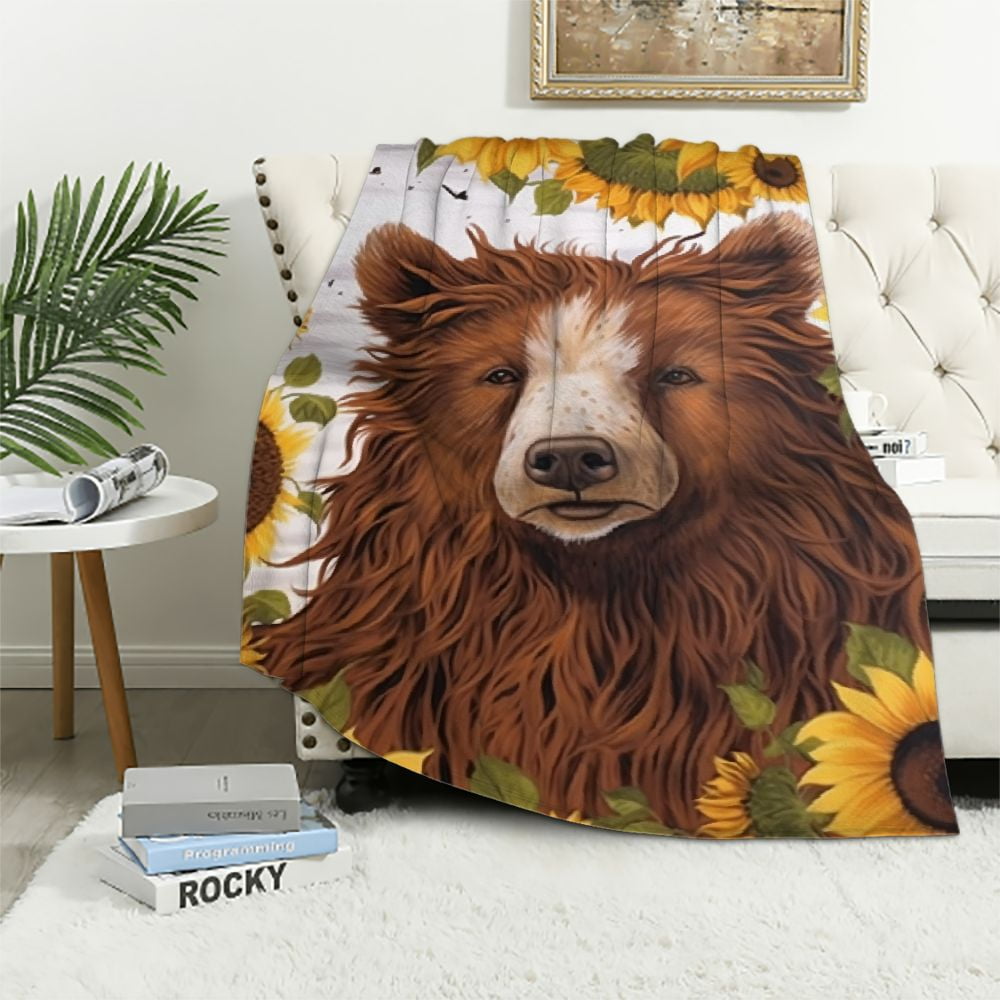 ONETECH Highland Cow Blanket Soft Cozy Cute Cow Print Plush Throw ...