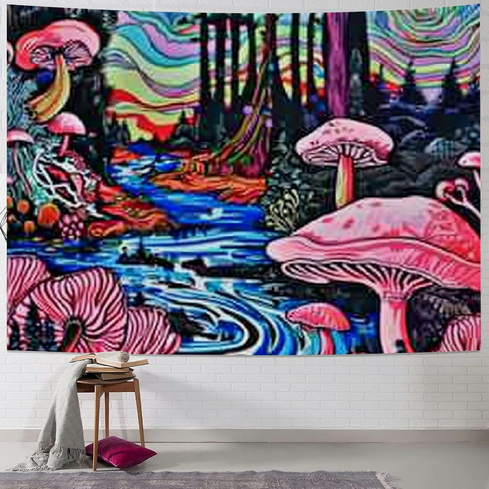 ONETECH Hippie Mushroom Tapestry Moon Stars Tapestries Van Gogh Starry ...