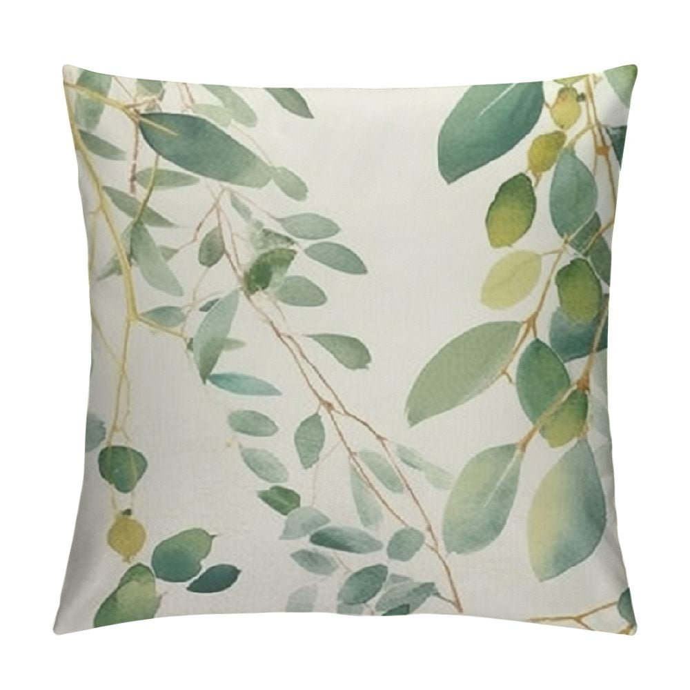 ONETECH Home Sweet Home Eucalyptus Leaves Throw Pillow Covers , Spring ...