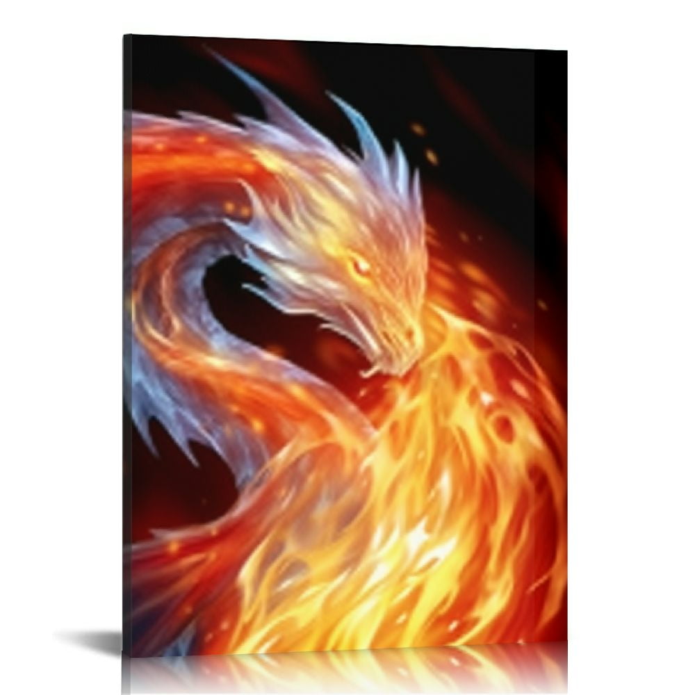 ONETECH House Decorations Living Room Abstract Fiery Dragons Paintings ...