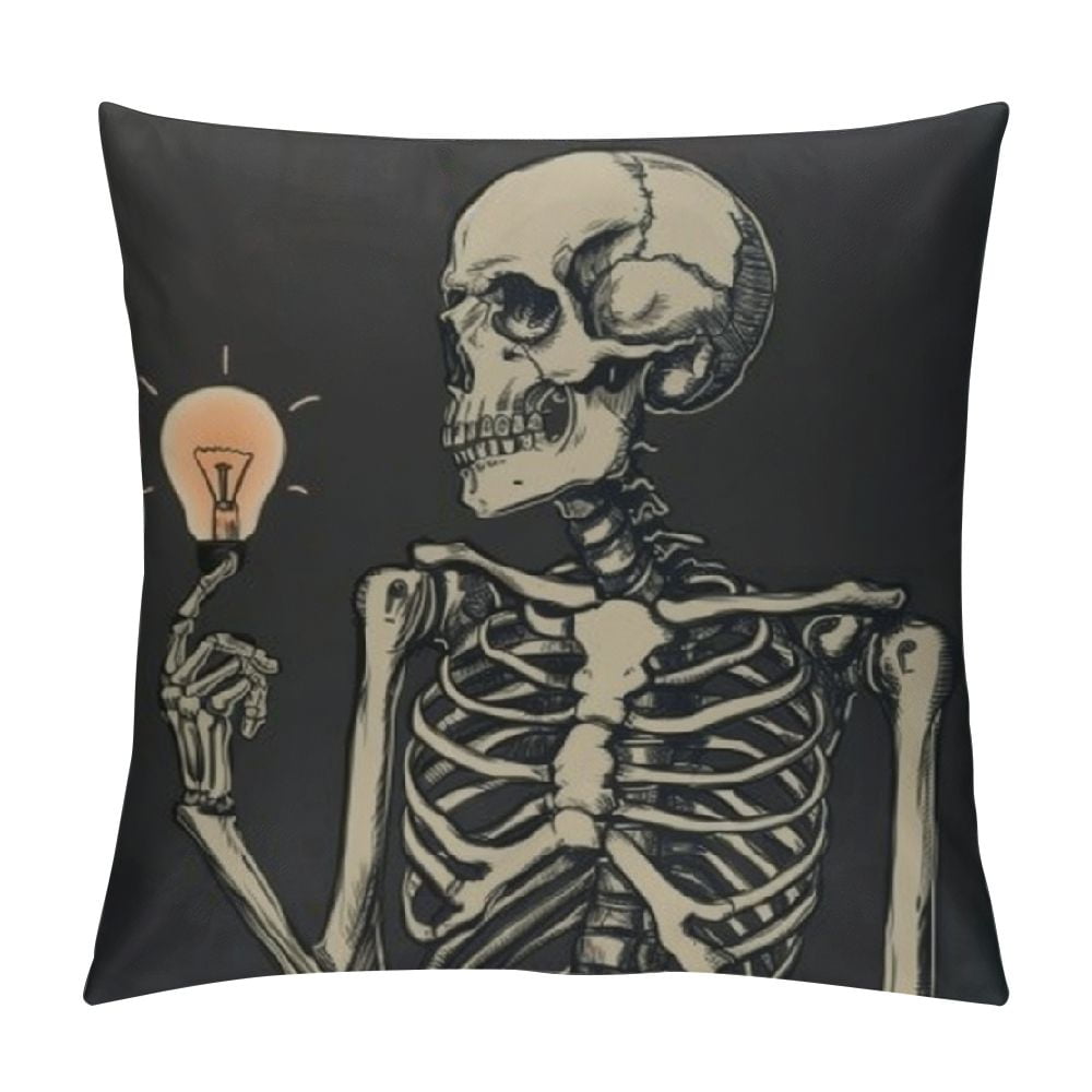 FUMJ Human Skeleton Skull Throw Pillow Covers Decorative Fall Soft ...