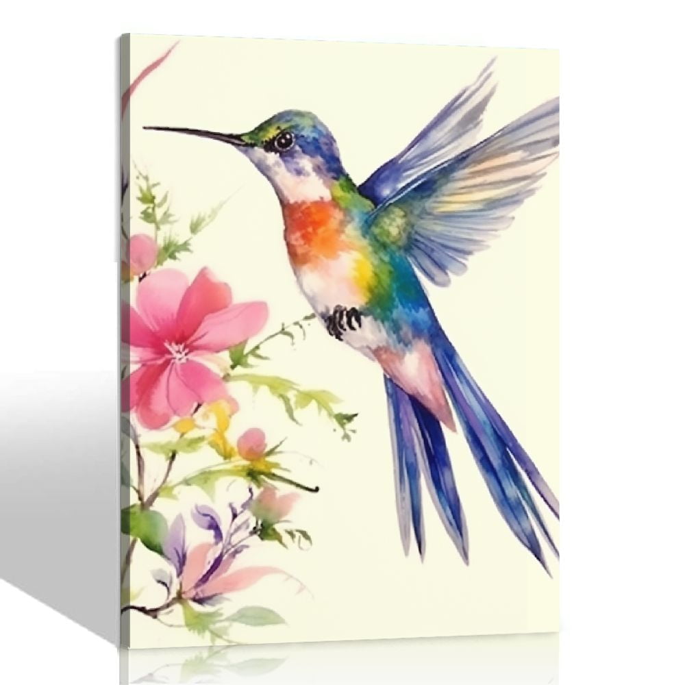 ONETECH Hummingbird Canvas Wall Art for Bathroom Office, Hummingbird ...