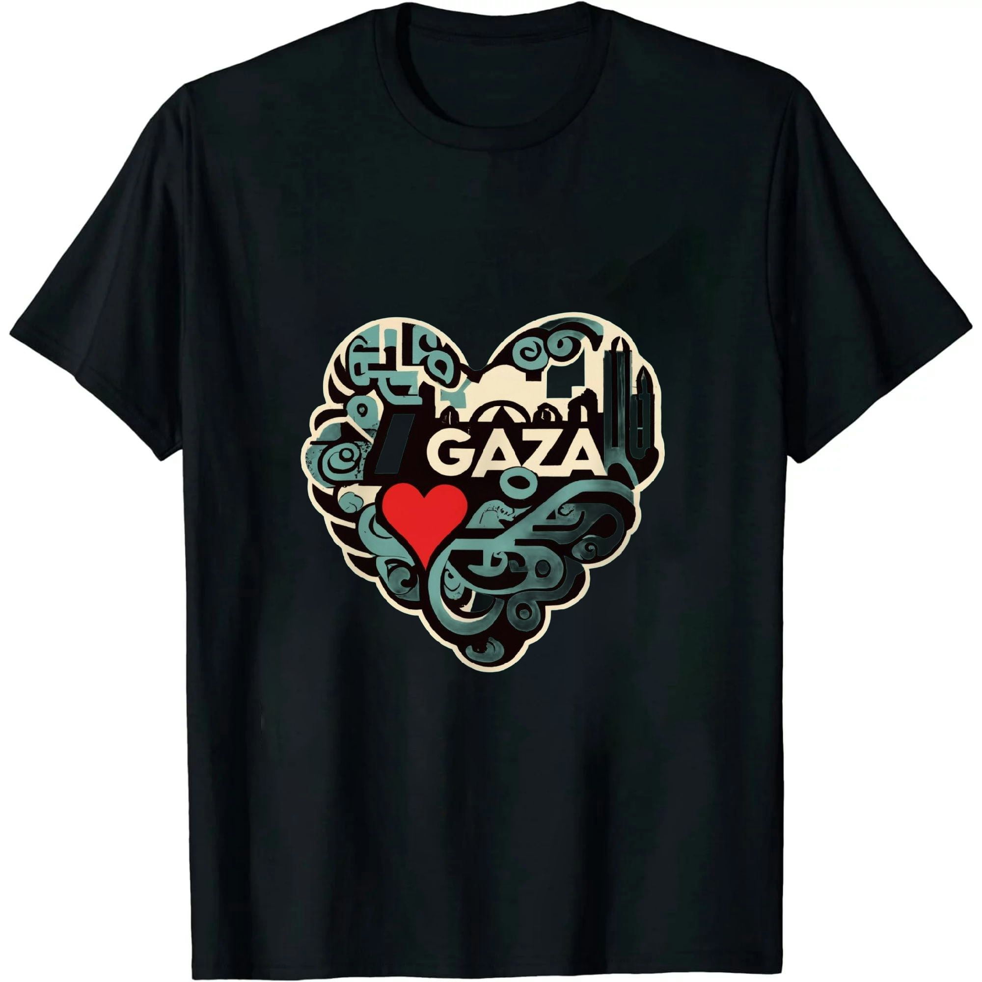 ONETECH I Love Gaza Heart T-Shirt - Walmart.com