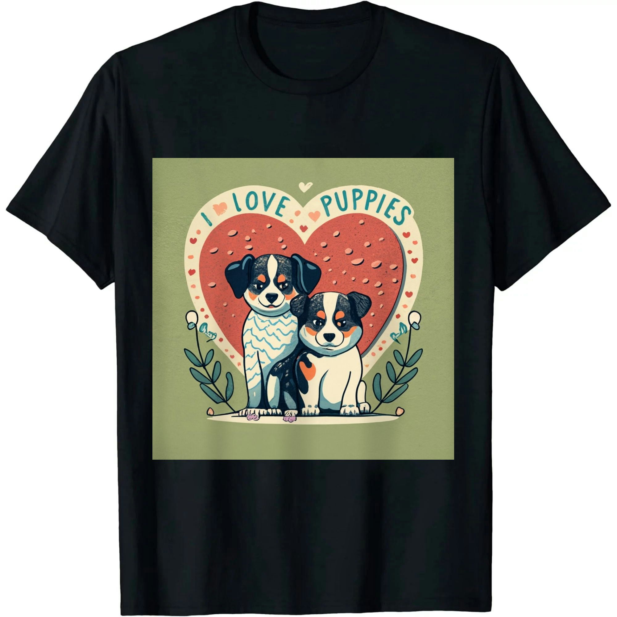 ONETECH I Love Puppies Cute Puppy Dog Lover Pet Owner Quote Graphic T-Shirt - Walmart.com