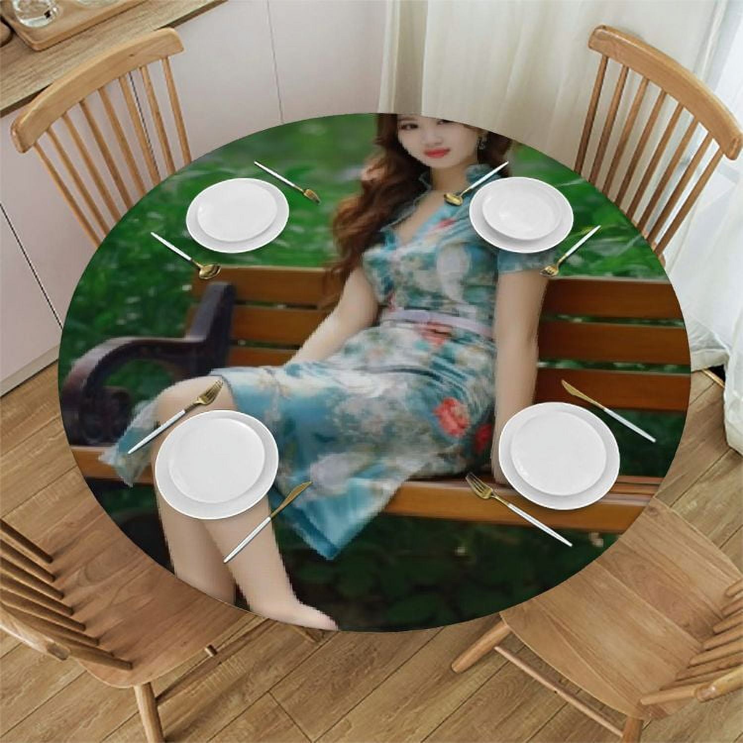 ONETECH Impressionist Painting Round Tablecloth 100% Polyester Fiber ...