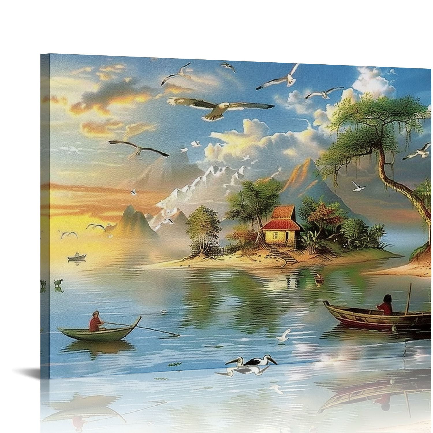 Indian Village Life Paintings Indian Village Life 10 Canvas Print
