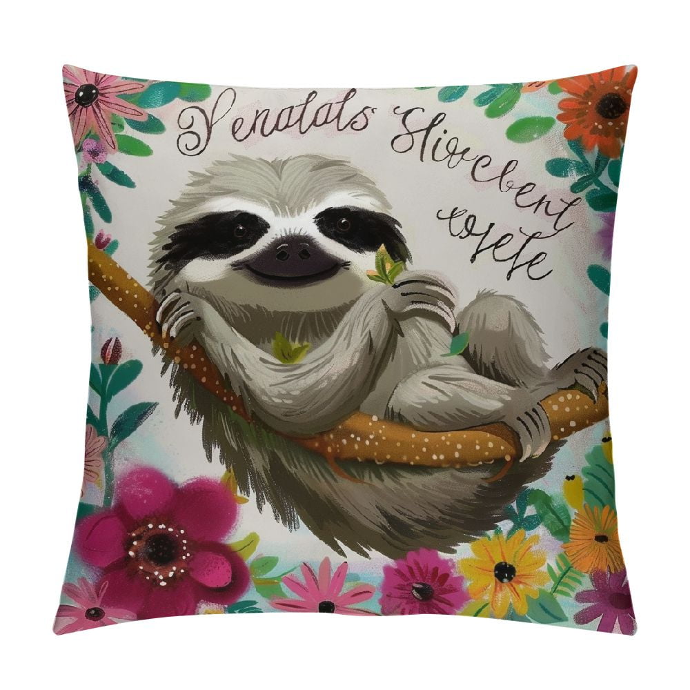 FUMJ Inspirational Quote Advice from A Sloth Pillow Case,Decorate Home ...