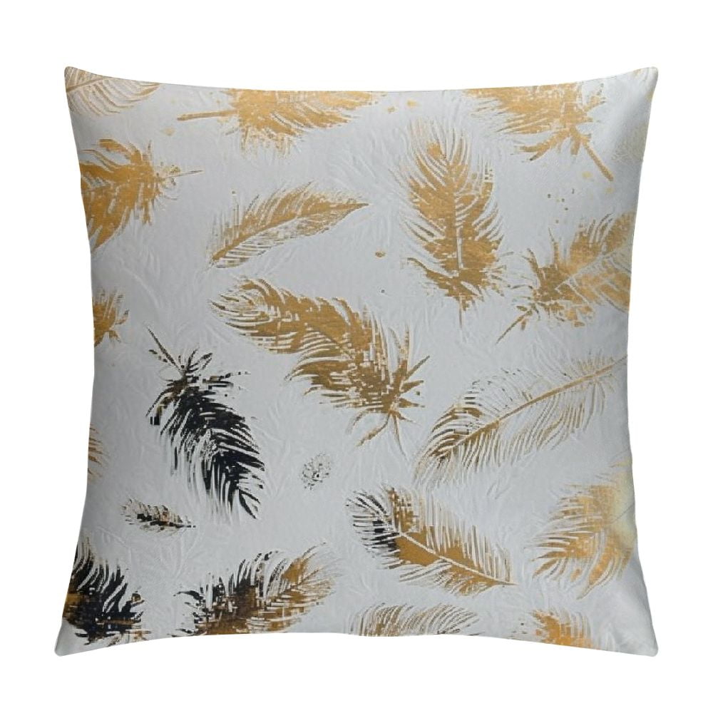 ONETECH Ivory White Christmas Decorative Throw Pillow Covers with Gold ...