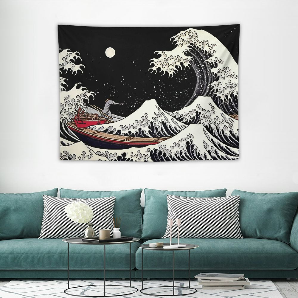 ONETECH Japanese Ocean Wave Tapestry,Kanagawa The Great Wave Tapestry ...