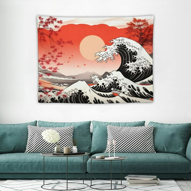 FUMJ Japanese Tapestry, Cherry Blossom Tapestry, Asian Japanese Wall ...