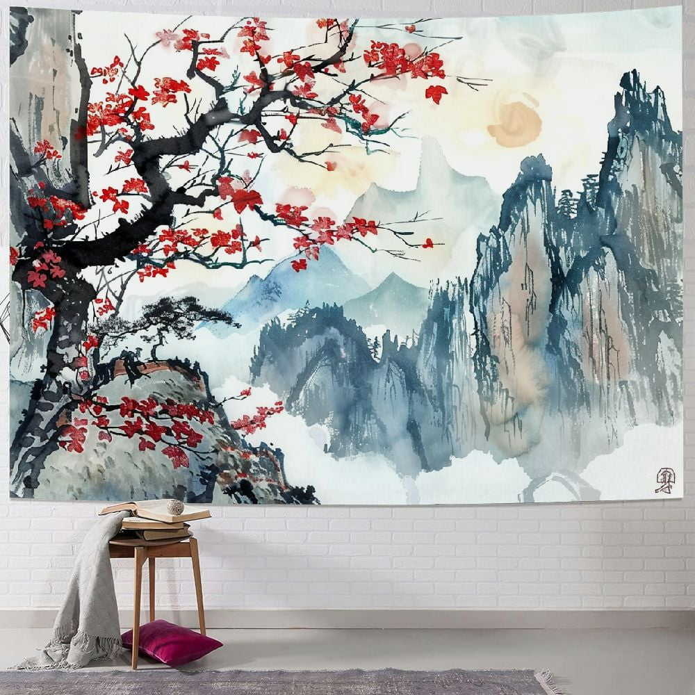 ONETECH Japanese Tapestry, Cherry Blossom Tapestry, Asian Japanese Wall ...