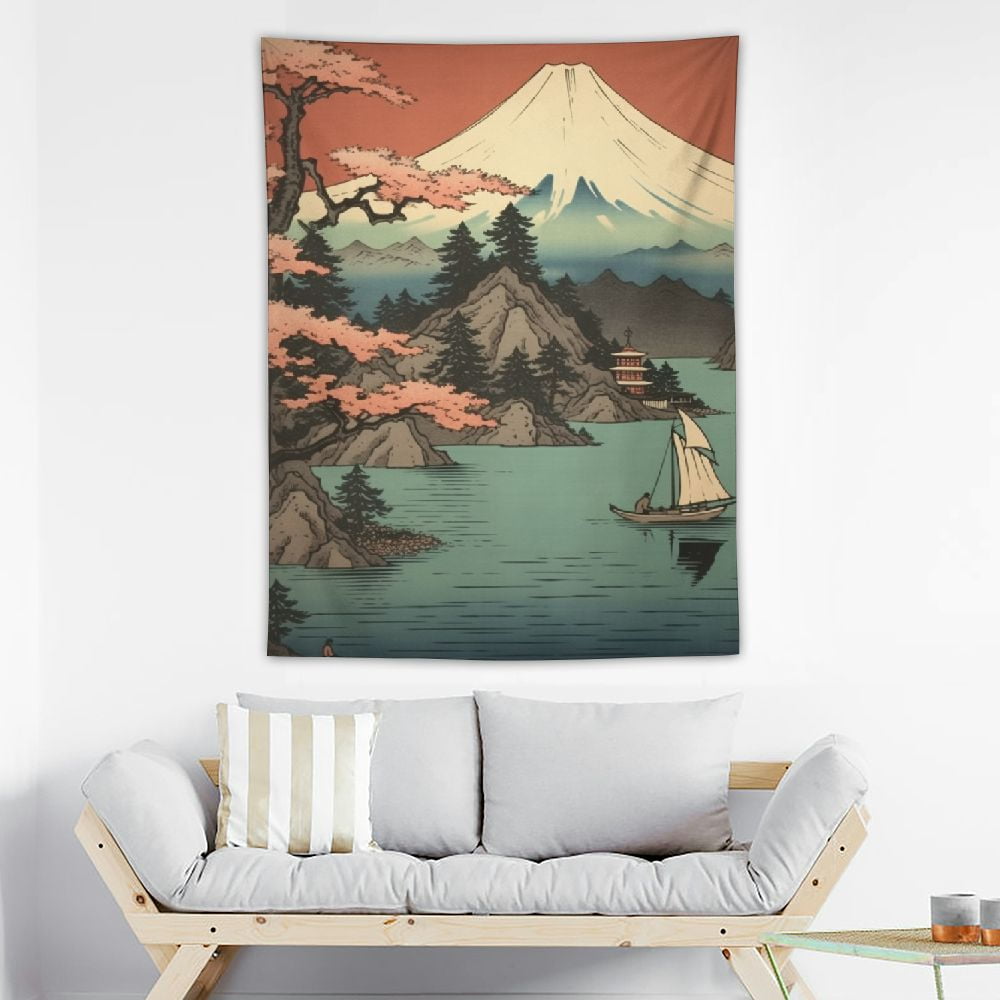 ONETECH Japanese Ukiyo-e Art Mount Fuji From Lake Poster Hanging Poster ...