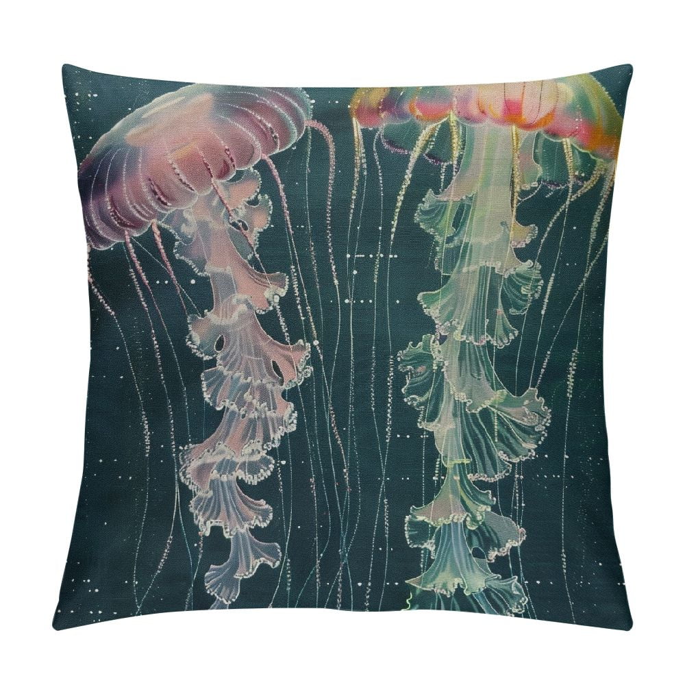 ONETECH Jellyfish Pillows Ocean Animal Fish Pink and Blue with Doodle ...