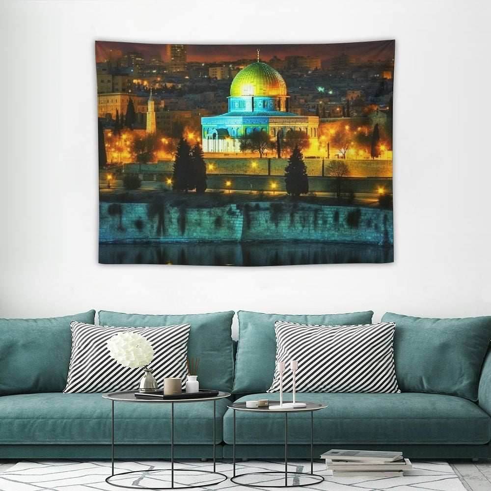 ONETECH Jerusalem Night City Tapestry, Moat for Home Decor Living Room ...