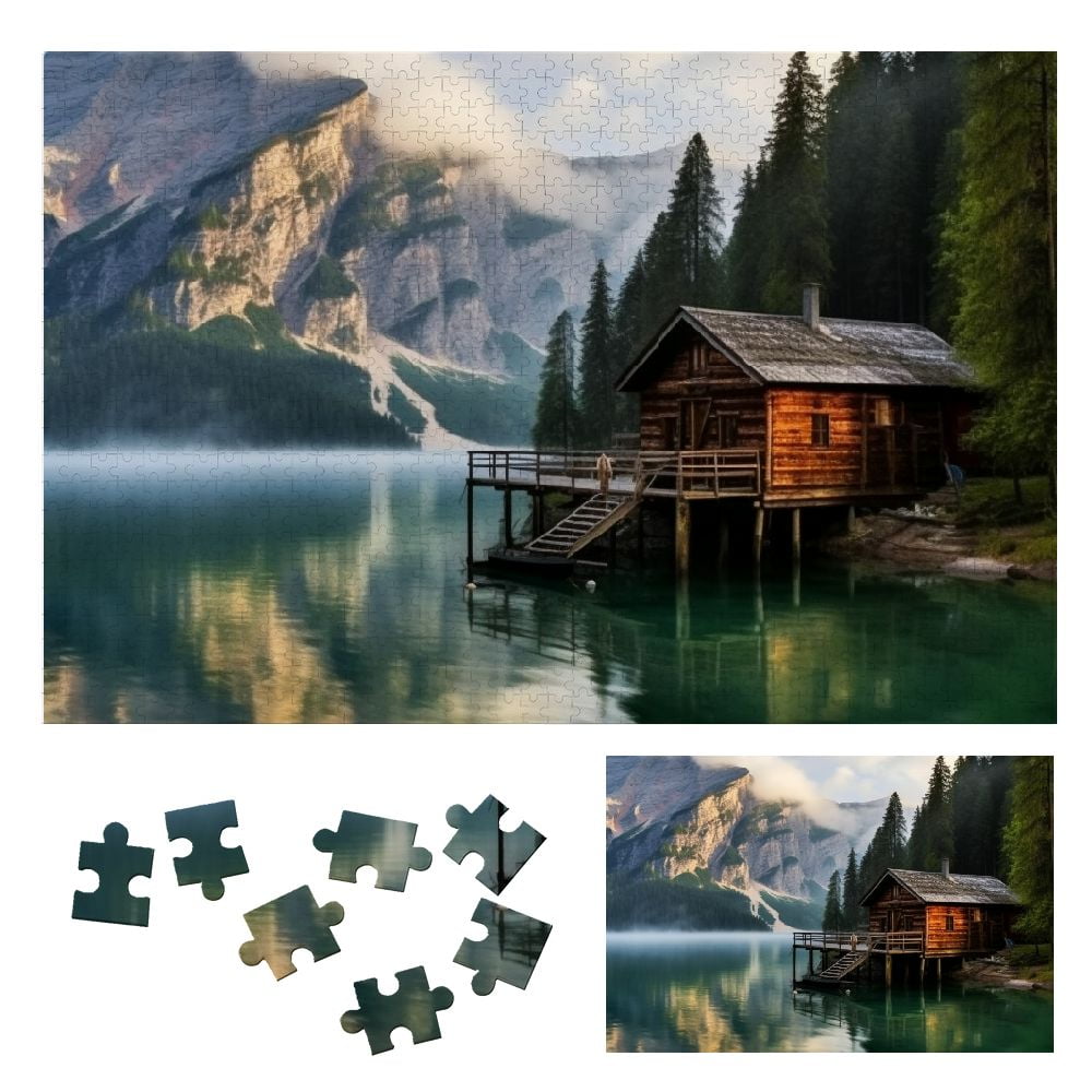 ONETECH Jigsaw Puzzle for Adults - Lake House Views - Sturdy Tight ...