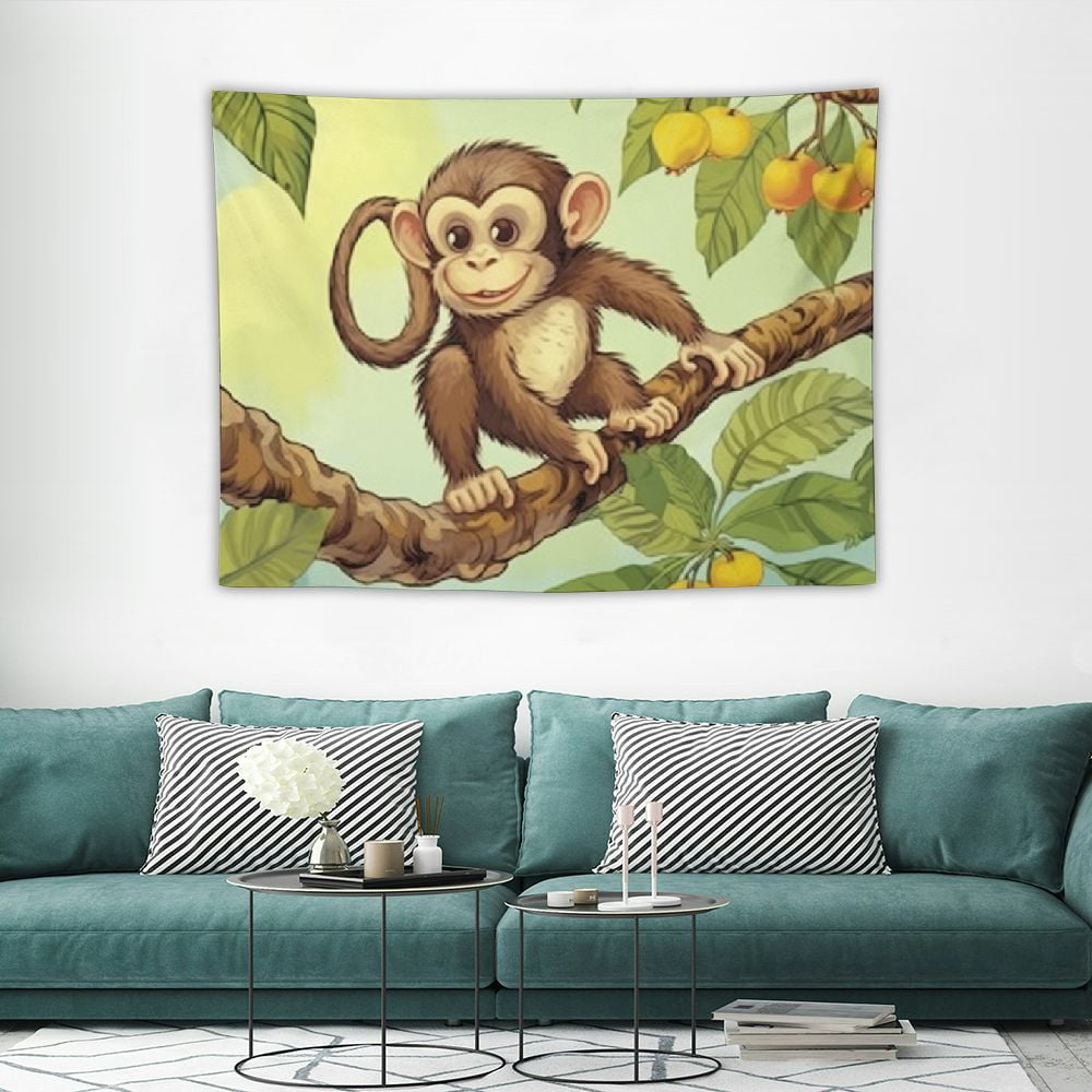 ONETECH JretailAx Monkey Tapestry Cute Cartoon Zoo Animal Wall Tapestry ...