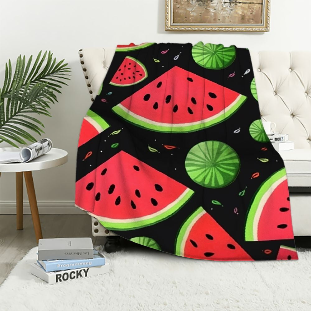 ONETECH Juicy Watermelon Summer Fruit Blanket, Soft Blankets Flannel ...