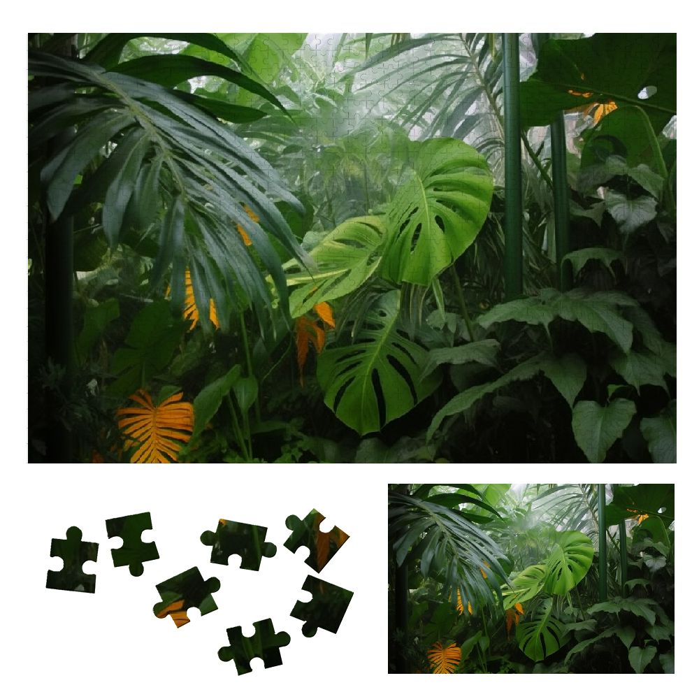 ONETECH Jungle Leaves Wooden Jigsaw Puzzle for Adults and Kids - Eco ...