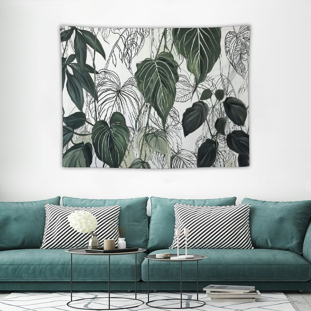 ONETECH Jungle Palm Leaves Wall Tapestry,Natural Tropical Palm Plant ...